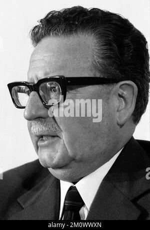President of Chile Salvador Allende at conference Stock Photo - Alamy