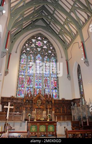 Altar of Grade II listed Parish Church of St Mary's, Eastham, Wirral ...