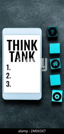 Inspiration showing sign Think Tank. Business approach Thinking of ...