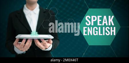 Conceptual caption Speak English. Business idea Study another Foreign ...