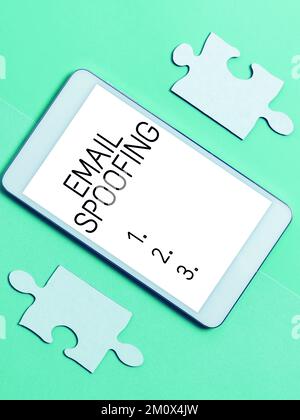 Conceptual caption Email Spoofing. Business idea secure the access and ...