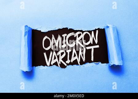 Sign displaying Omicron Variant, Business approach mild to severe ...