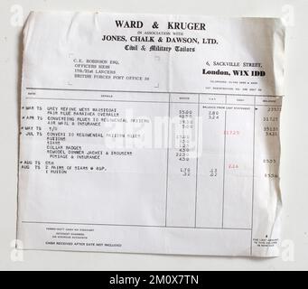 1970s Shop Sales Receipt from Nancarrow and Temple Amersham Bucks Stock ...