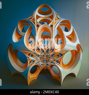 3d parametric designs on a flat background, intricate and elaborate ...