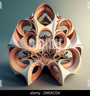 3d parametric designs on a flat background, intricate and elaborate ...
