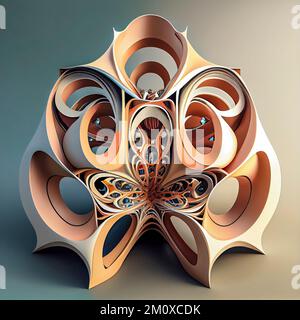 3d parametric designs on a flat background, intricate and elaborate ...
