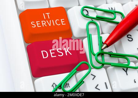 Writing displaying text It Service Desk. Word Written on Technological ...