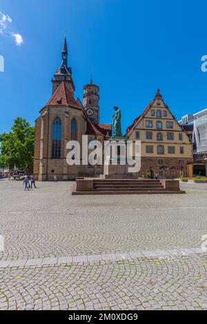 Schillerplatz, Stuttgart-Mitte, Old Town, historical buildings, poet ...