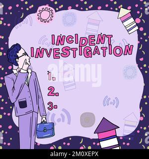 Writing displaying text Incident Investigation, Business showcase responsible for the integrity ...