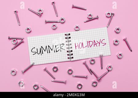 Inspiration showing sign Summer Holidays. Conceptual photo Vacation ...