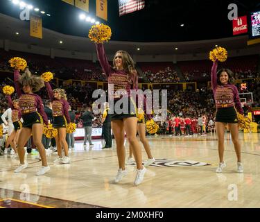 Arizona State Sun Devils dance team performs during a timeout of an ...