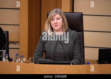 Alison Johnstone, Presiding Officer of the Scottish Parliament, front ...
