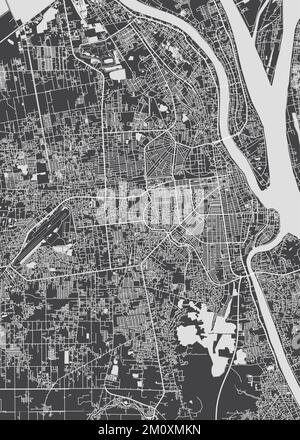 Phnom Penh map. Detailed vector map of Phnom Penh city administrative ...