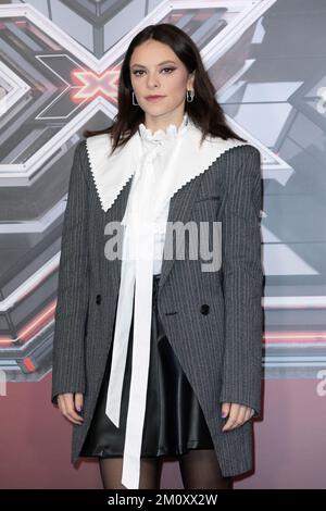 Italian singer Francesca Michielin in front of entrance to Quirinal ...