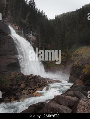 Beautiful white waterfalls in a rocky environment known as Janosikove ...