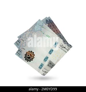 3d rendering of Stack of Saudi riyal notes. bundles of Saudi currency ...