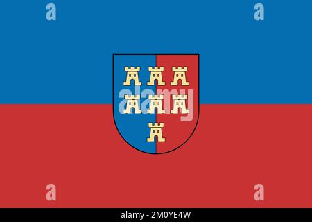 flag of German peoples Transylvanian Saxons at cloudy sky background ...