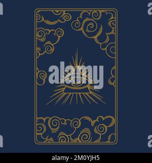 Tarot aesthetic golden card. Decorative tarot design for oracle card ...
