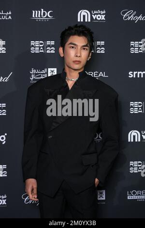 Thai actor and singer Mew Suppasit poses as he arrives to the closing ...