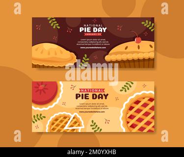 National Pie Day Poster Flat Cartoon Hand Drawn Templates Illustration ...