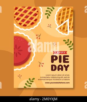 National Pie Day Social Media Stories Flat Cartoon Hand Drawn Templates ...