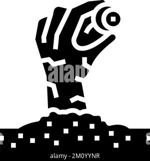 hand evil zombie glyph icon vector illustration Stock Vector Image ...