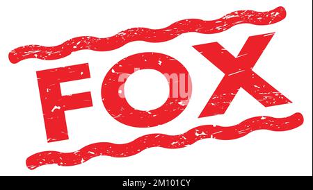FOX text written on red round stamp sign Stock Photo - Alamy
