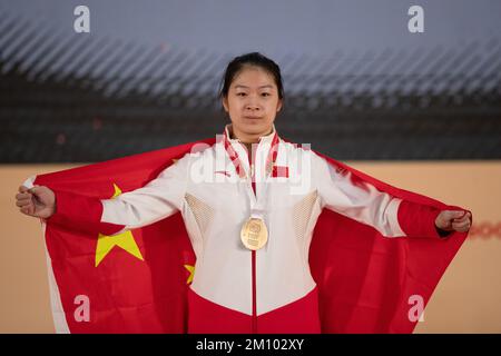Bogota, Colombia. 8th Dec, 2022. Luo Shifang of China competes during ...