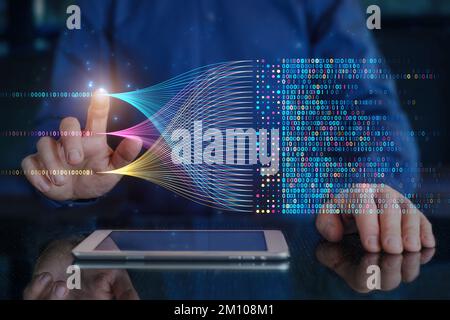 Big data concept with data mining analyst Stock Photo - Alamy