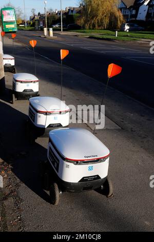 Coop Grocery delivery bots delivering groceries in Adel, Leeds. - A 3 ...