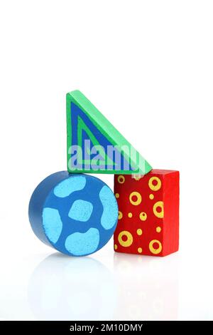 Colorful wood block - shapes and forms Stock Photo - Alamy