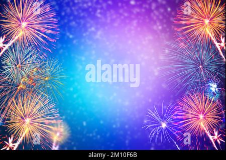 background bokeh firework red colorful celebration Stock Photo - Alamy