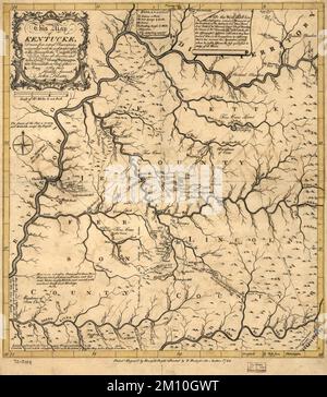 Map of Kentucky published in 1784 Stock Photo - Alamy