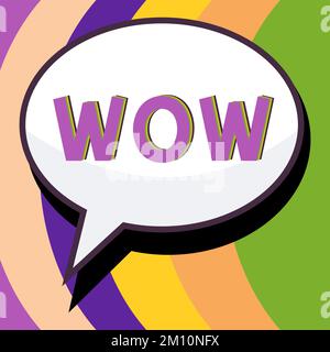 Writing displaying text Wow. Business idea Expressing astonishment and ...