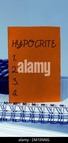 Text sign showing Hypocrite, Business concept Medical condition in ...