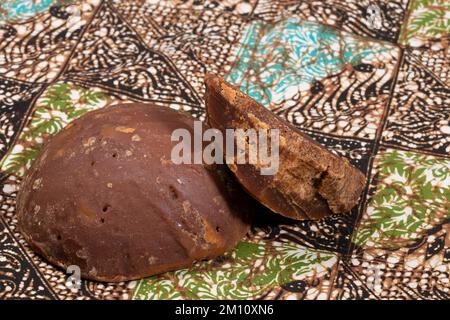brown sugar or java sugar or palm sugar or gula jawa isolated on white ...