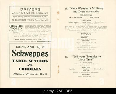 Double page from Theatre Programme for ELIZABETH TAYLOR in THE LITTLE ...