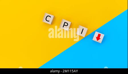 CPI, consumer price index symbol. Wooden blocks with words 'CPI' Stock ...