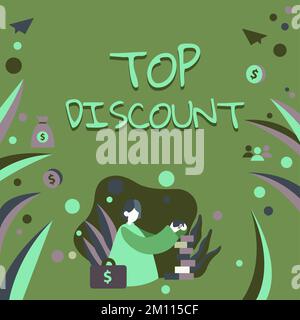 Text showing inspiration Top Discount. Concept meaning Best Price ...