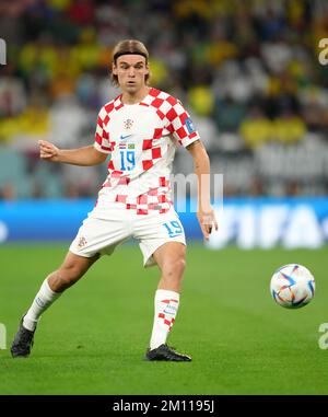 Borna Sosa of Croatia during the FIFA World Cup Qatar 2022 match, Group ...