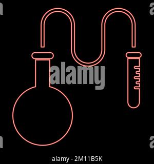 Neon oil distillation Flask for chemical reagents with test tube using ...