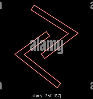 Neon jera rune year yeild harvest symbol red color vector illustration ...