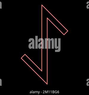 Neon eywas rune yew strength egis symbol red color vector illustration ...