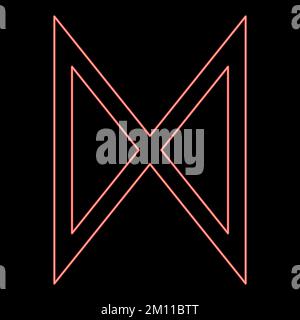 Neon dagaz rune dawn day symbol red color vector illustration image ...