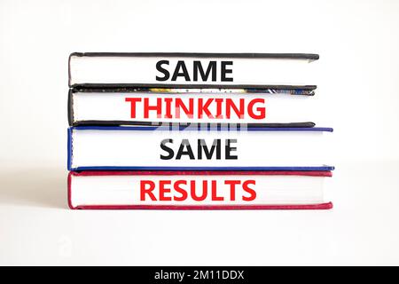 Same thinking and results symbol. Concept word Same thinking same ...