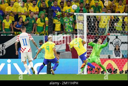 Croatia goalkeeper Dominik Livakovic (1) makes a save against Panama ...