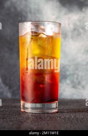 Glass of Florence Fizz Cocktail on gray background Stock Photo - Alamy