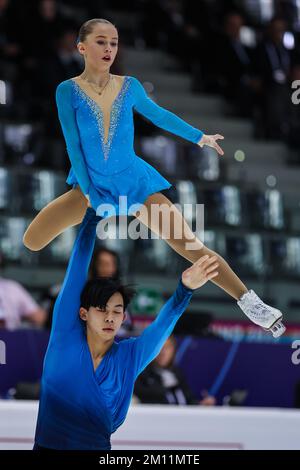 Cayla Smith and Andy Deng of United States of America compete during ...