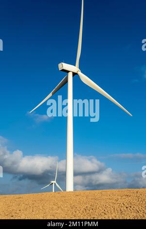 Green energy produced with windmills in the mountains of Catalonia ...