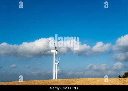 Green energy produced with windmills in the mountains of Catalonia ...